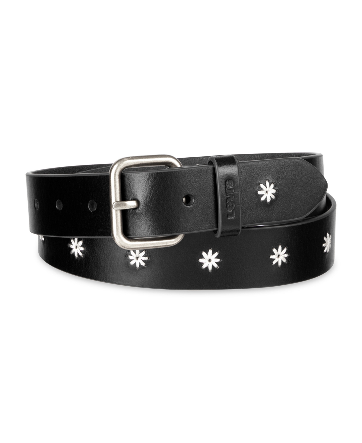 Click here for Levis Womens Casual Floral Embroidered Belt - Blac... prices