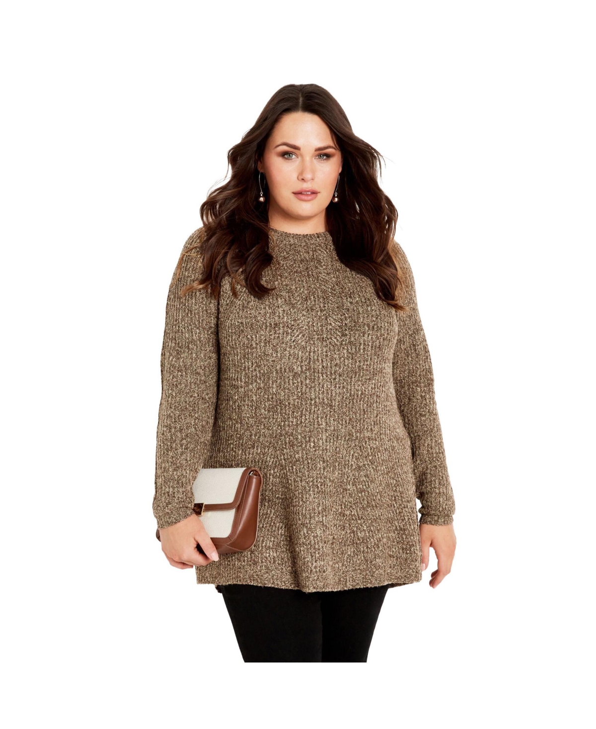 Click here for Avenue Womens Plus Size Tia Curved Hem Tunic Sweat... prices