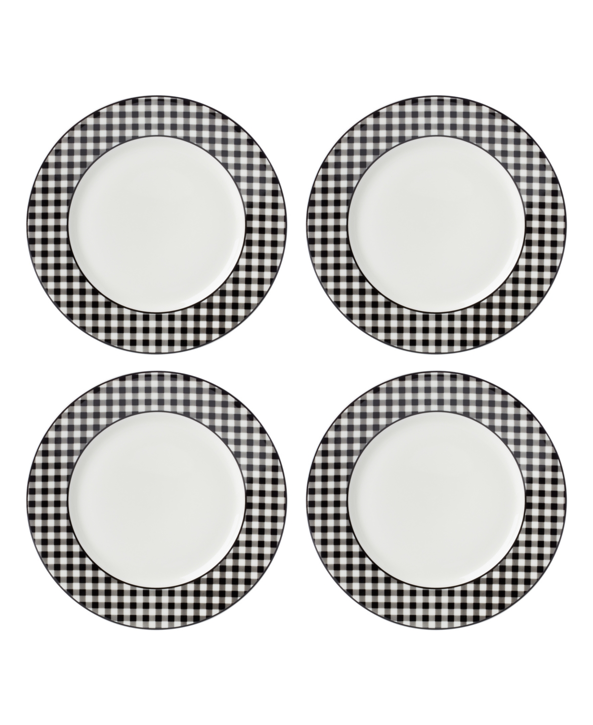 Click here for Lenox Gingham Dinner Plates  Set of 4 - Black prices