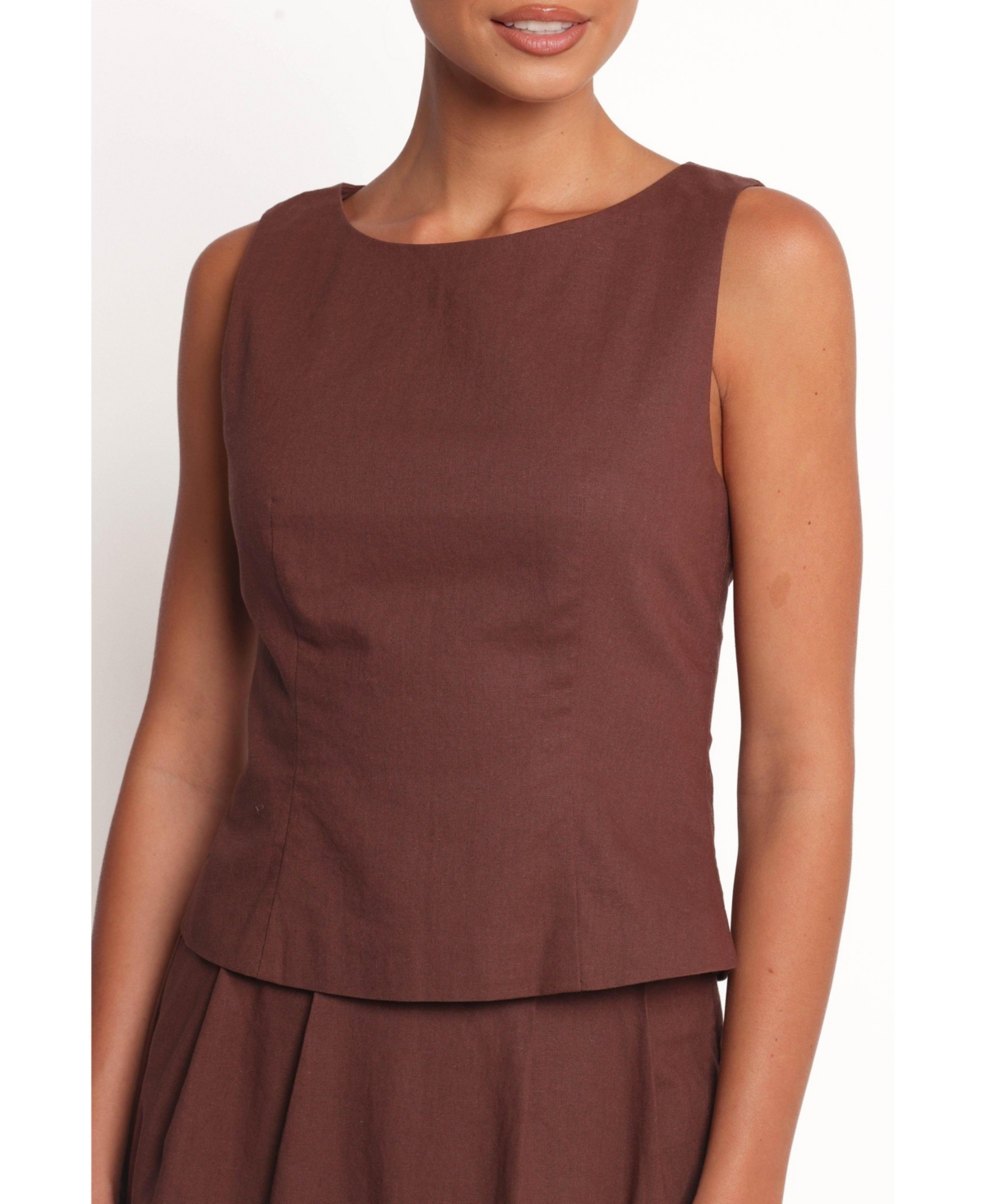 Click here for Petal and Pup Womens Chiaro Shell Top - Brown prices