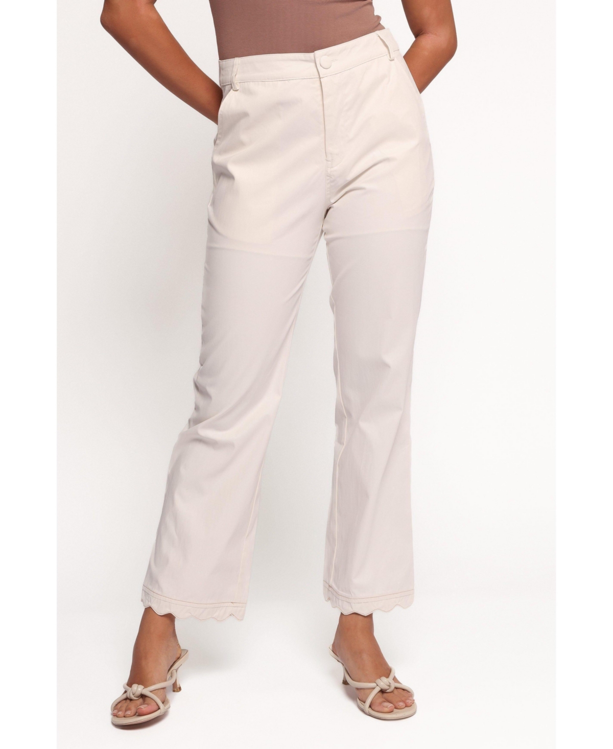 Click here for Petal and Pup Womens Thiago Scalloped Pant - Cream prices