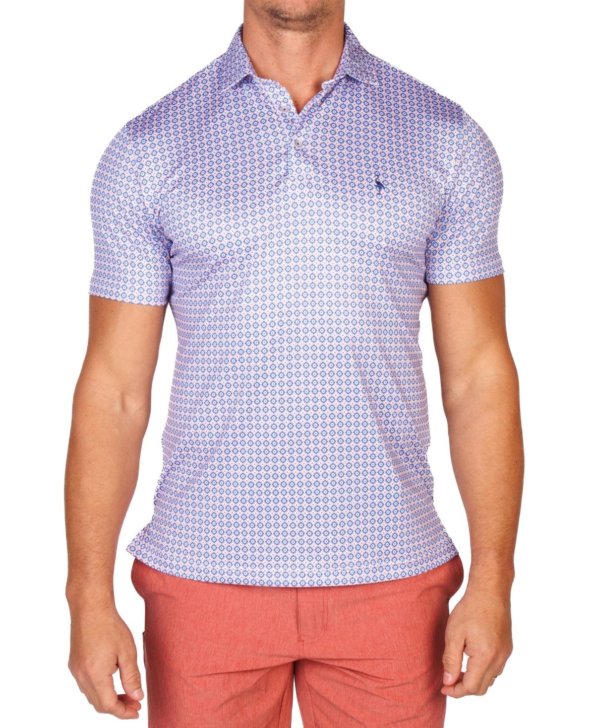 Click here for TailorByrd Mens Geo Floral Mosaic Performance Polo... prices