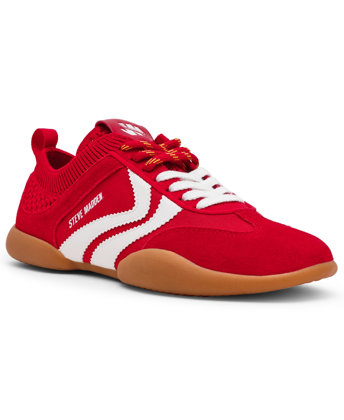 Click here for Steve Madden Womens Reboot Lace-Up Sneakers - Red... prices