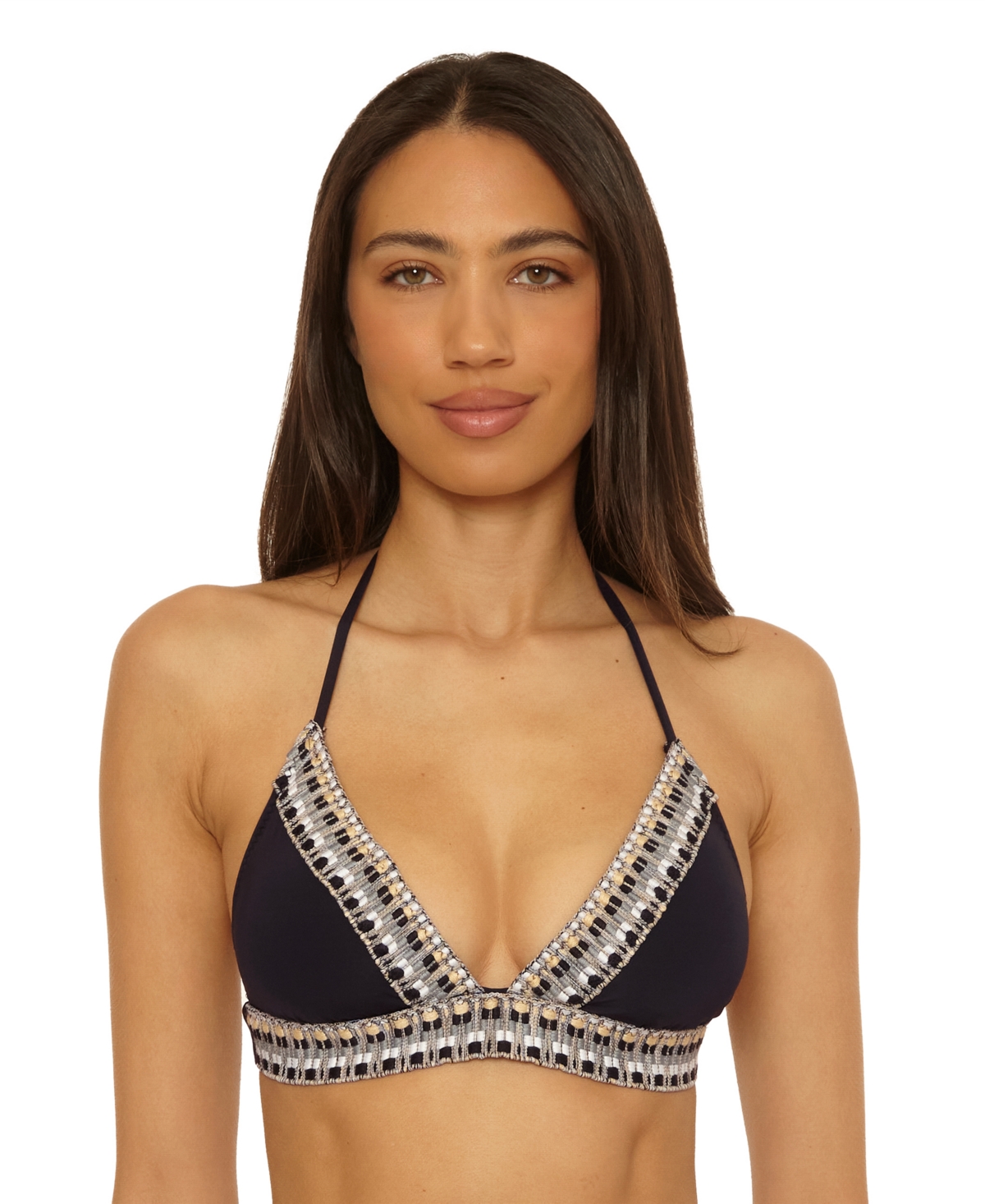 Click here for Becca Womens Fiesta Basket Weave Trim Hatler Top -... prices