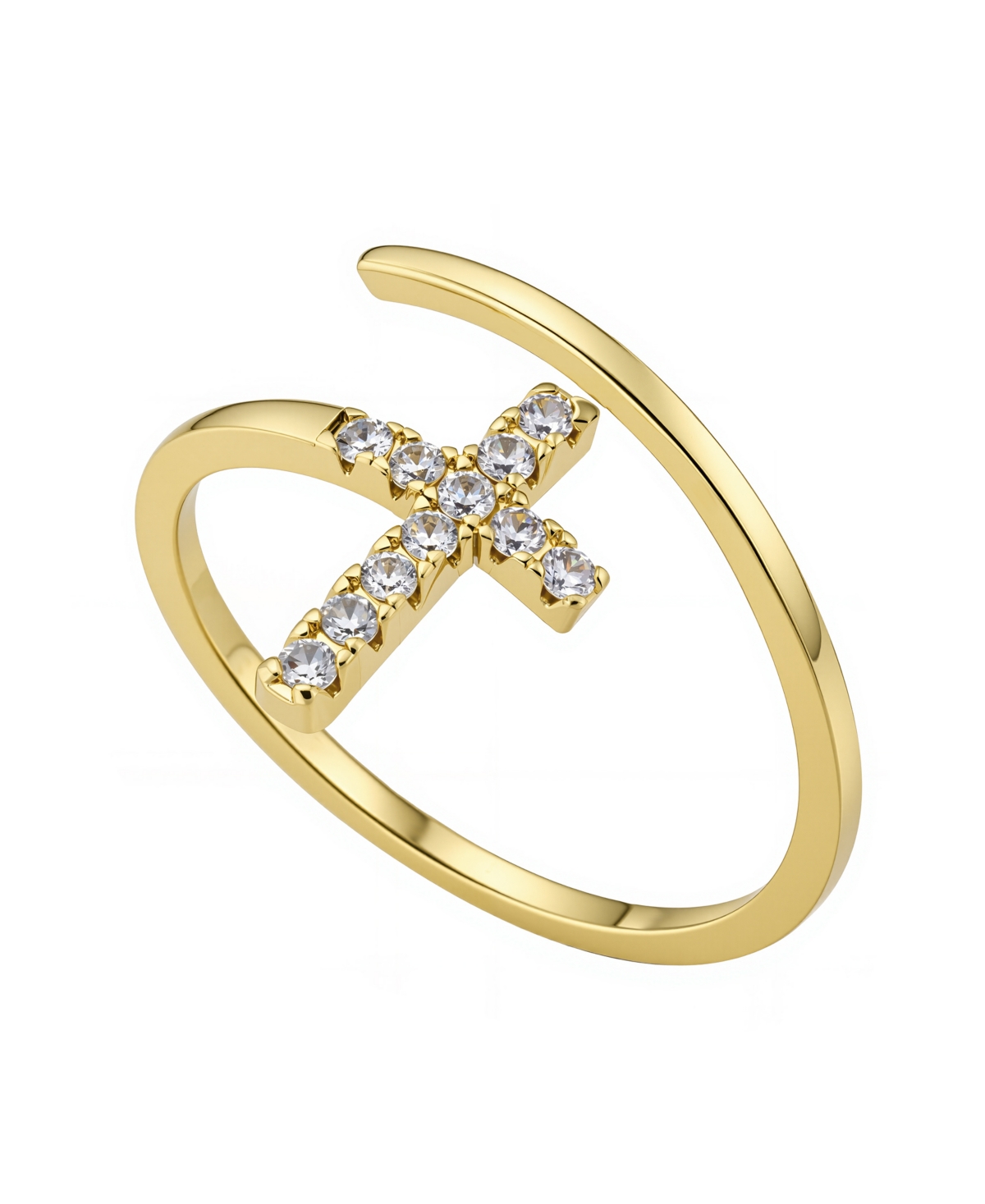 Click here for Unwritten Cubic Zirconia Gold Plated Cross Bypass... prices