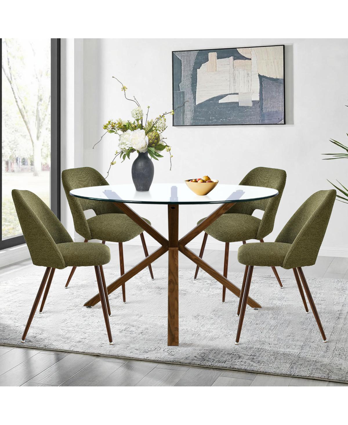 Click here for Modern 5-Piece Glass Top Dining Set for Small Spac... prices