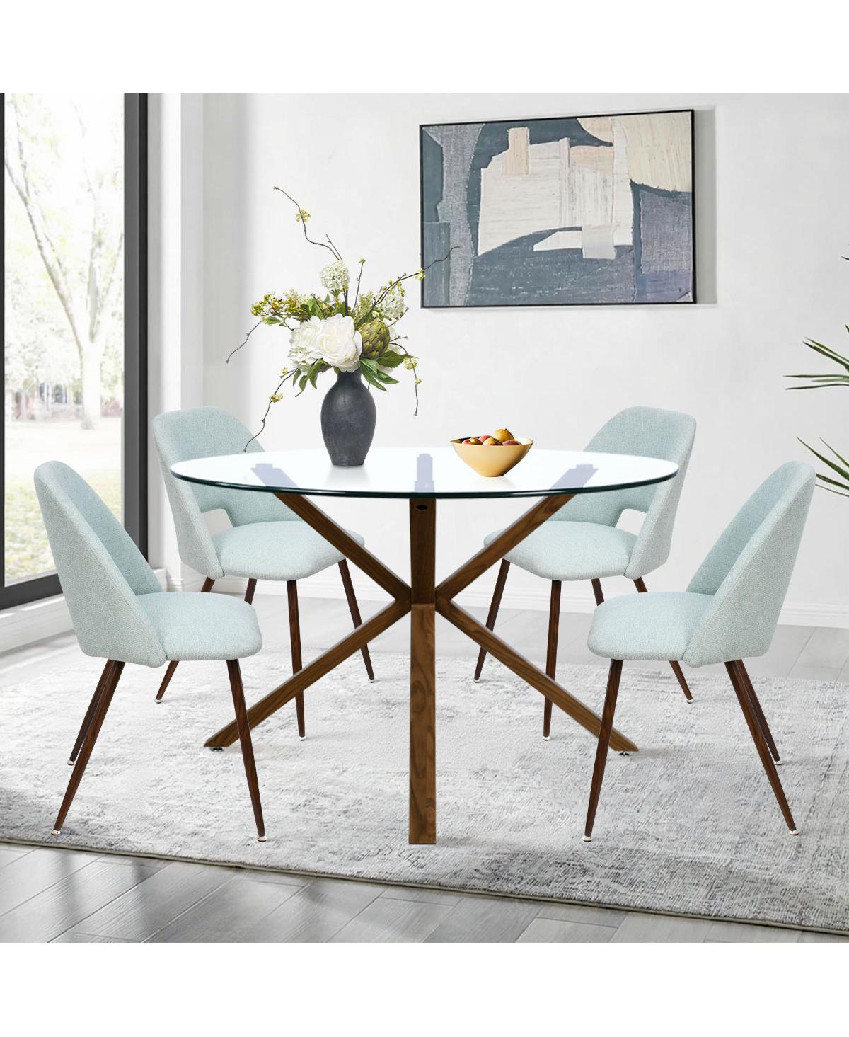 Click here for Modern 5-Piece Glass Top Dining Set for Small Spac... prices