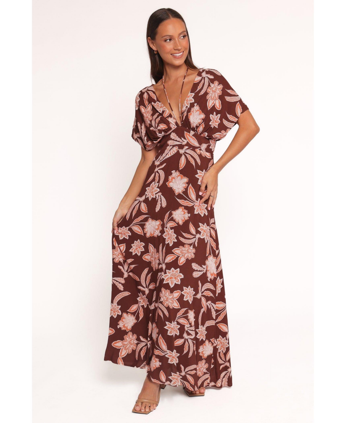 Click here for Petal and Pup Womens Yolande Midi Dress - Orange f... prices