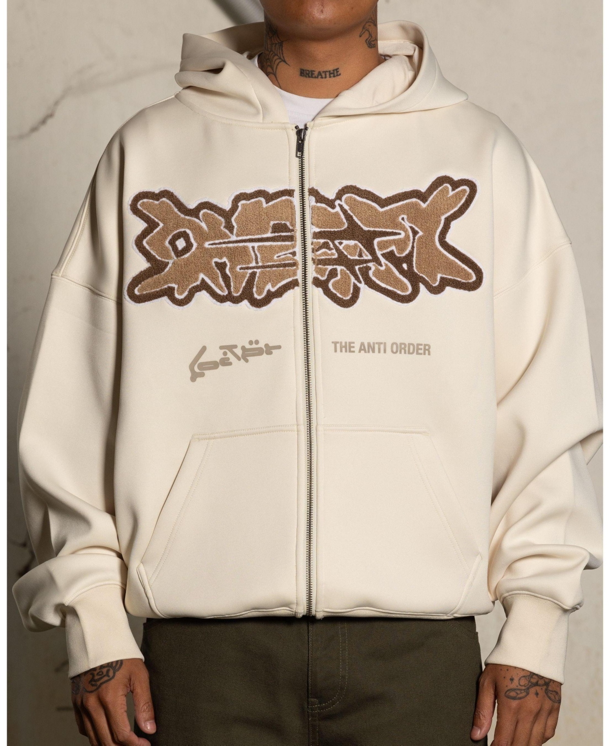 Click here for Loiter Mens X Anti Zip Hood - Beige/Khaki prices