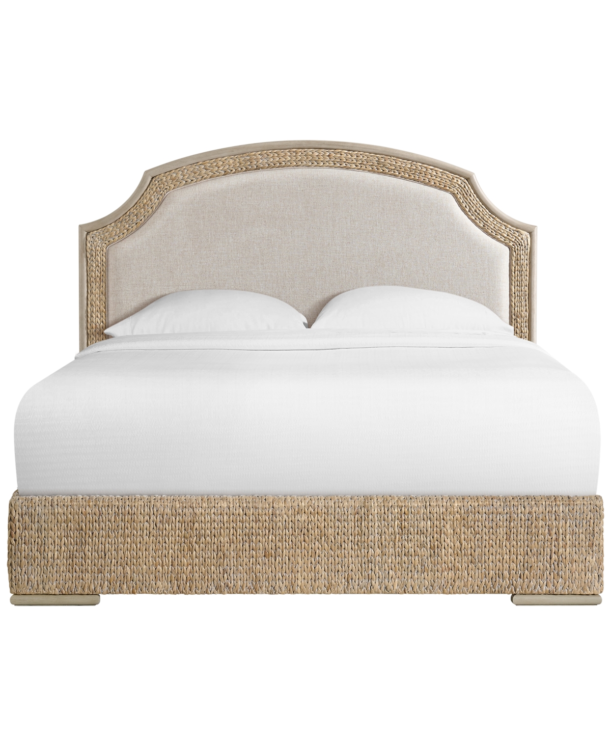 Click here for Furniture Basketweave Queen Upholstered Bed - Ligh... prices