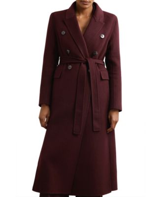 REISS Women's Brogan Double-Breasted Blind Seam Wool-Blend Coat - Macy's