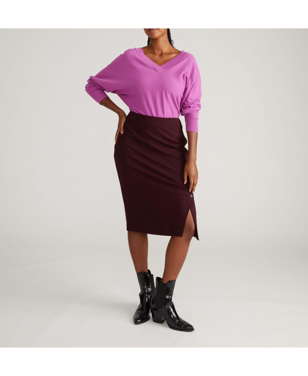 Click here for Universal Standard Plus Size Anya Ponte Skirt - Bl... prices