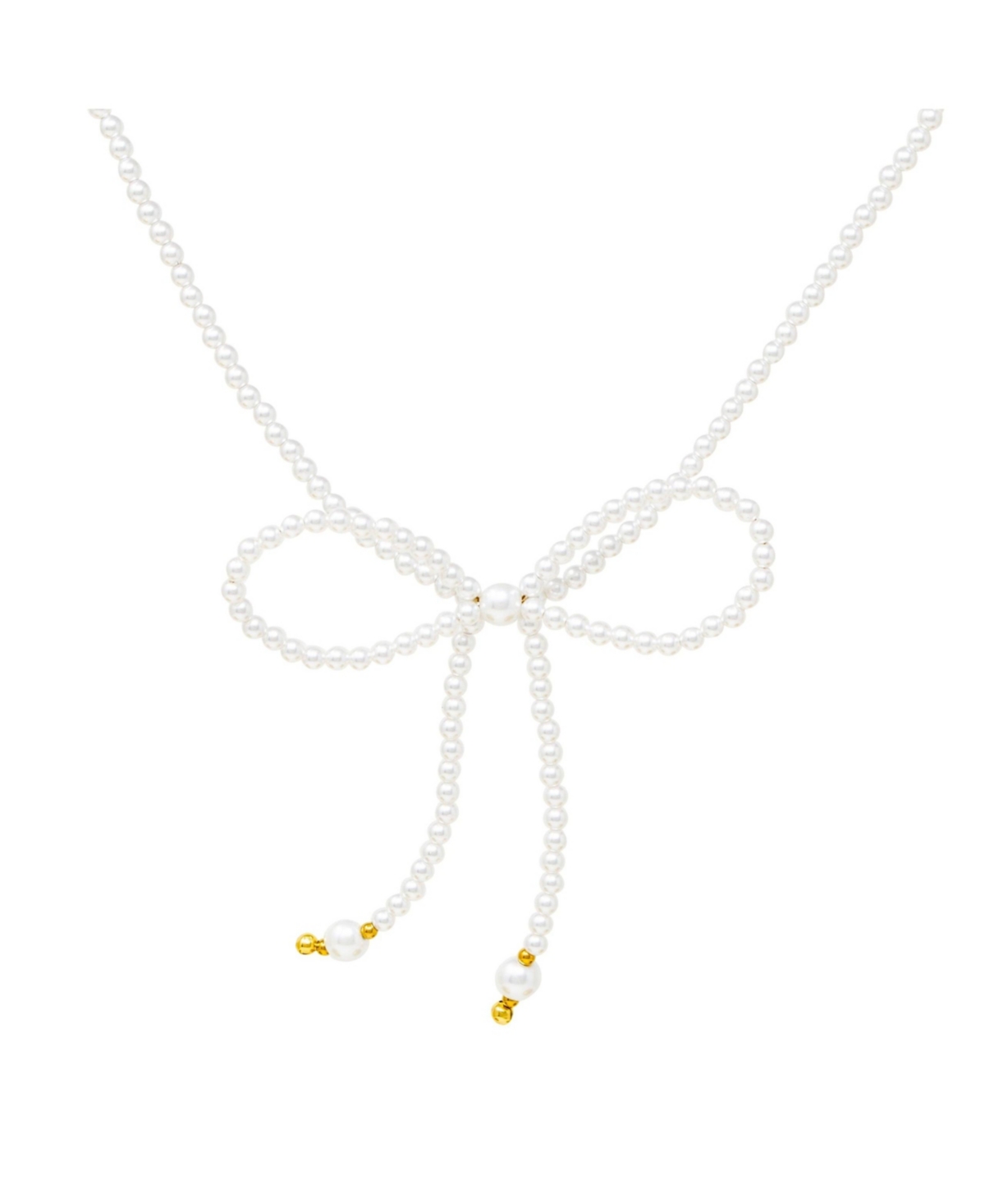 Click here for Zomi Gems Pearl Bow Necklace â Adjustable  Elega... prices