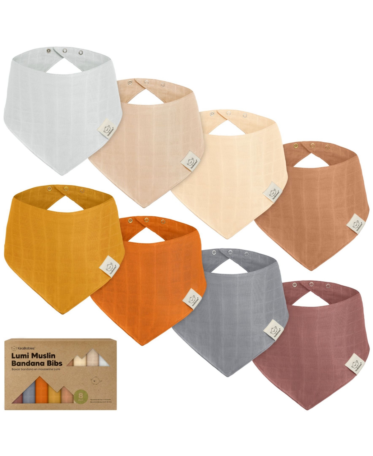 Click here for KeaBabies 8pk Lumi Muslin Baby Bibs  Bandana Bibs... prices