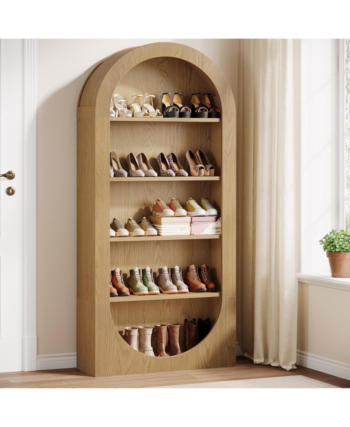 Click here for Tribesigns 70.9-Inch Tall Arched Shoe Rack  5-Tier... prices