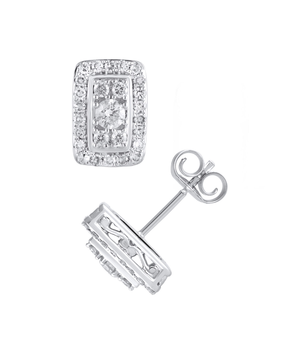 Click here for Macys Diamond Earrings (1/2 ct. t.w.) in 10k White... prices