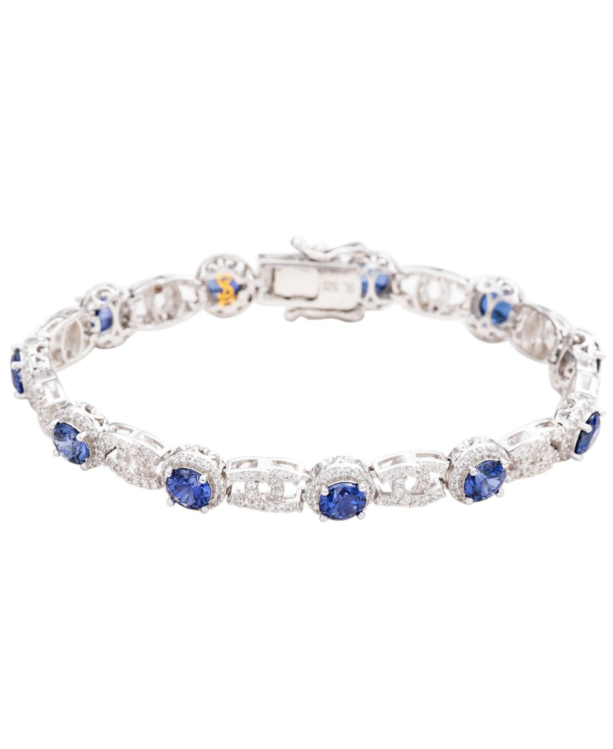Click here for Suzy Levian Sterling Silver Sapphire Double C Link... prices