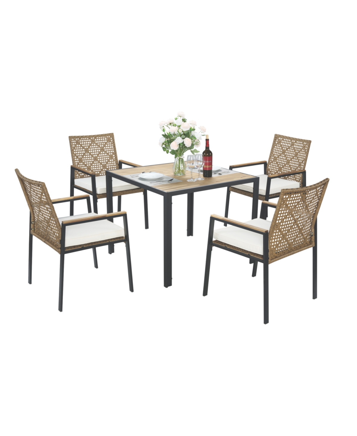 Click here for Streamdale Furniture All Weather 5-Piece Patio Din... prices