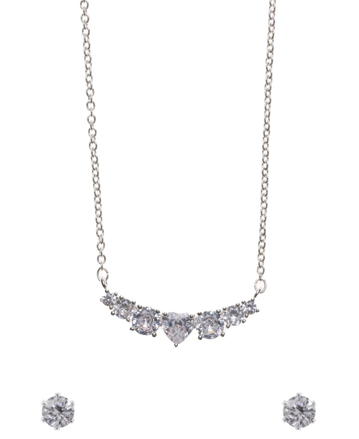 Click here for Giani Bernini Silver-Tone Cubic Zirconia Heart Nec... prices