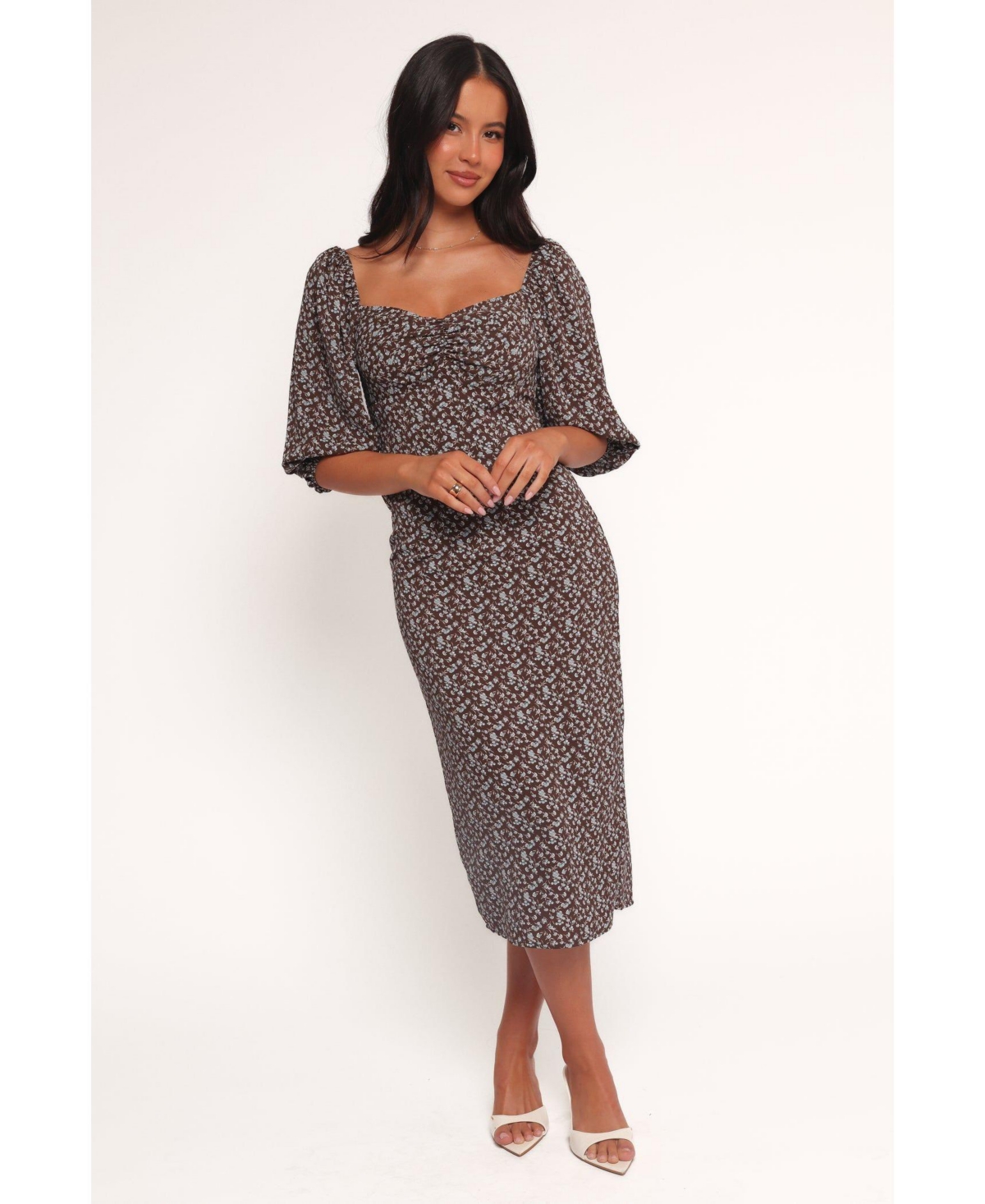 Click here for Petal and Pup Womens Oona Midi Dress - Brown blue... prices