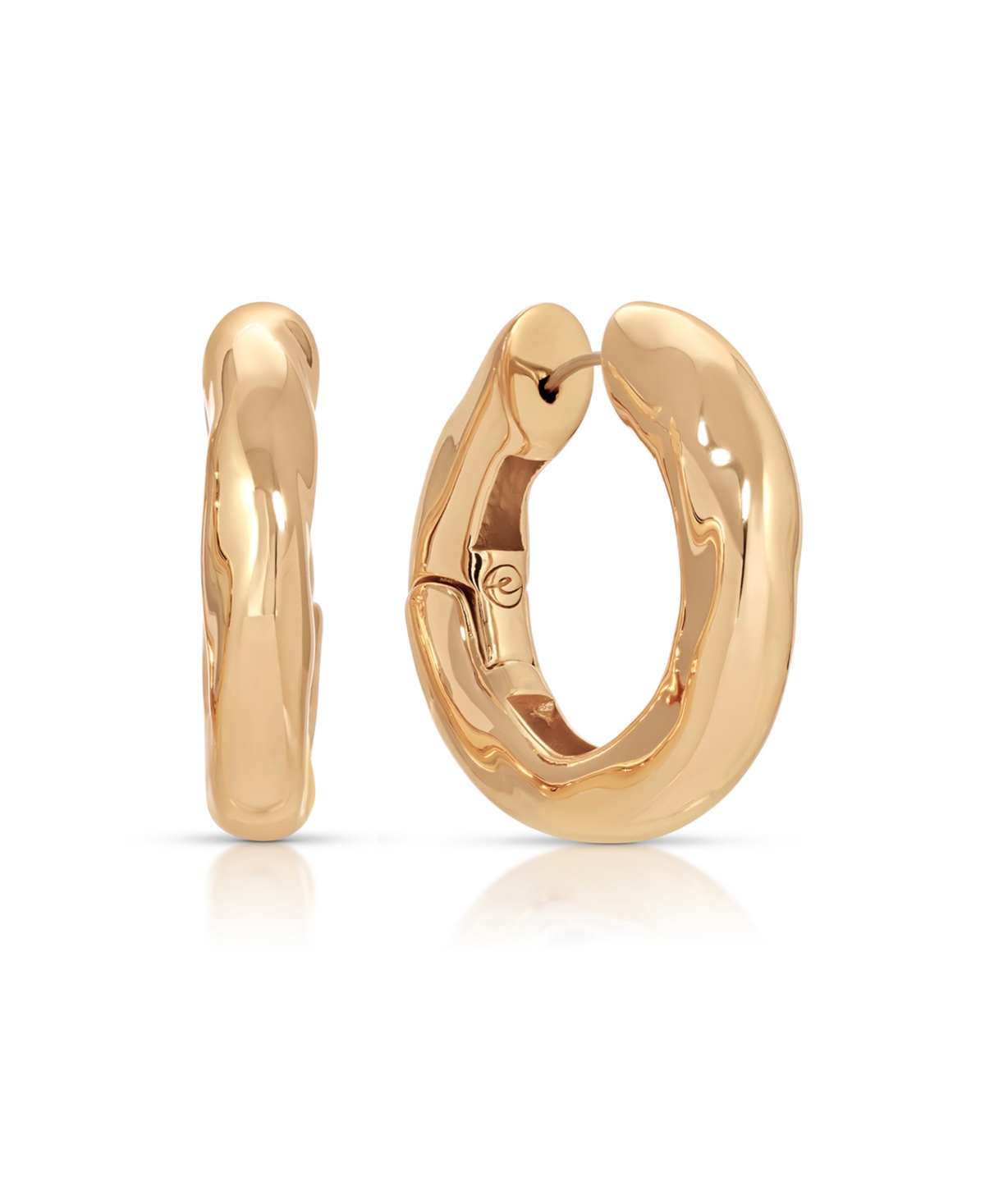 Click here for Ettika Gold Plated Molten Hoop Earrings - Gold prices