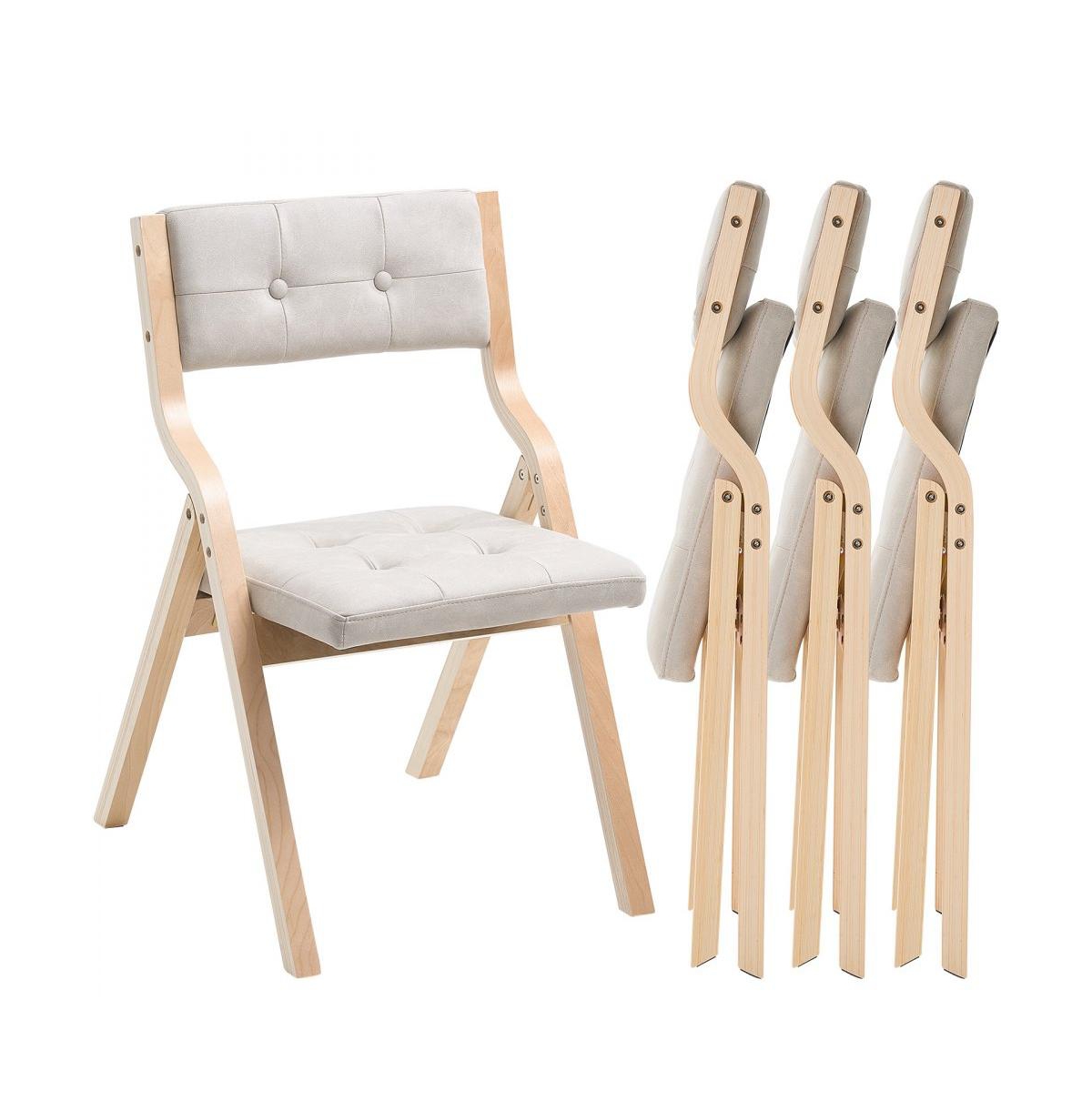 Click here for Slickblue Wooden Folding Chairs Set of 4 with Comf... prices