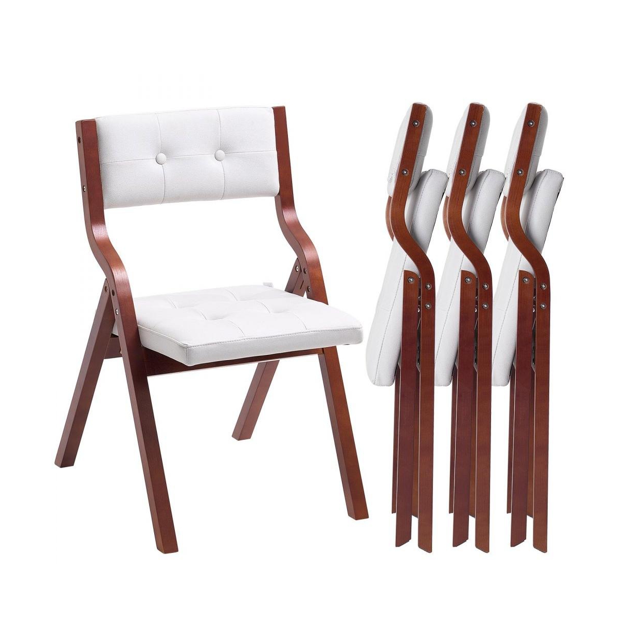 Click here for Slickblue Wooden Folding Chairs Set of 4 with Comf... prices