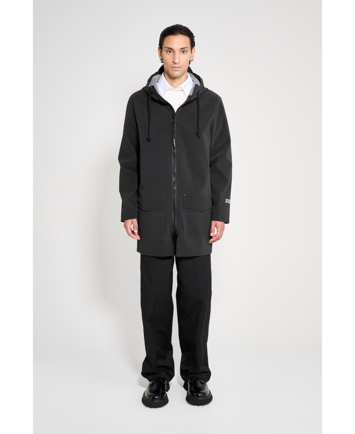 Click here for Stutterheim Mens Stockholm Patch Raincoat - Black prices