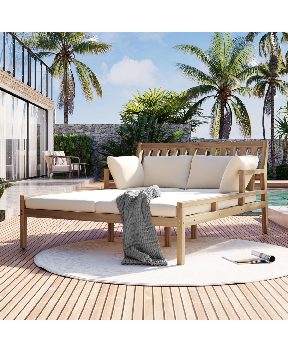 Click here for Streamdale Furniture Outdoor Daybed with Pillows -... prices