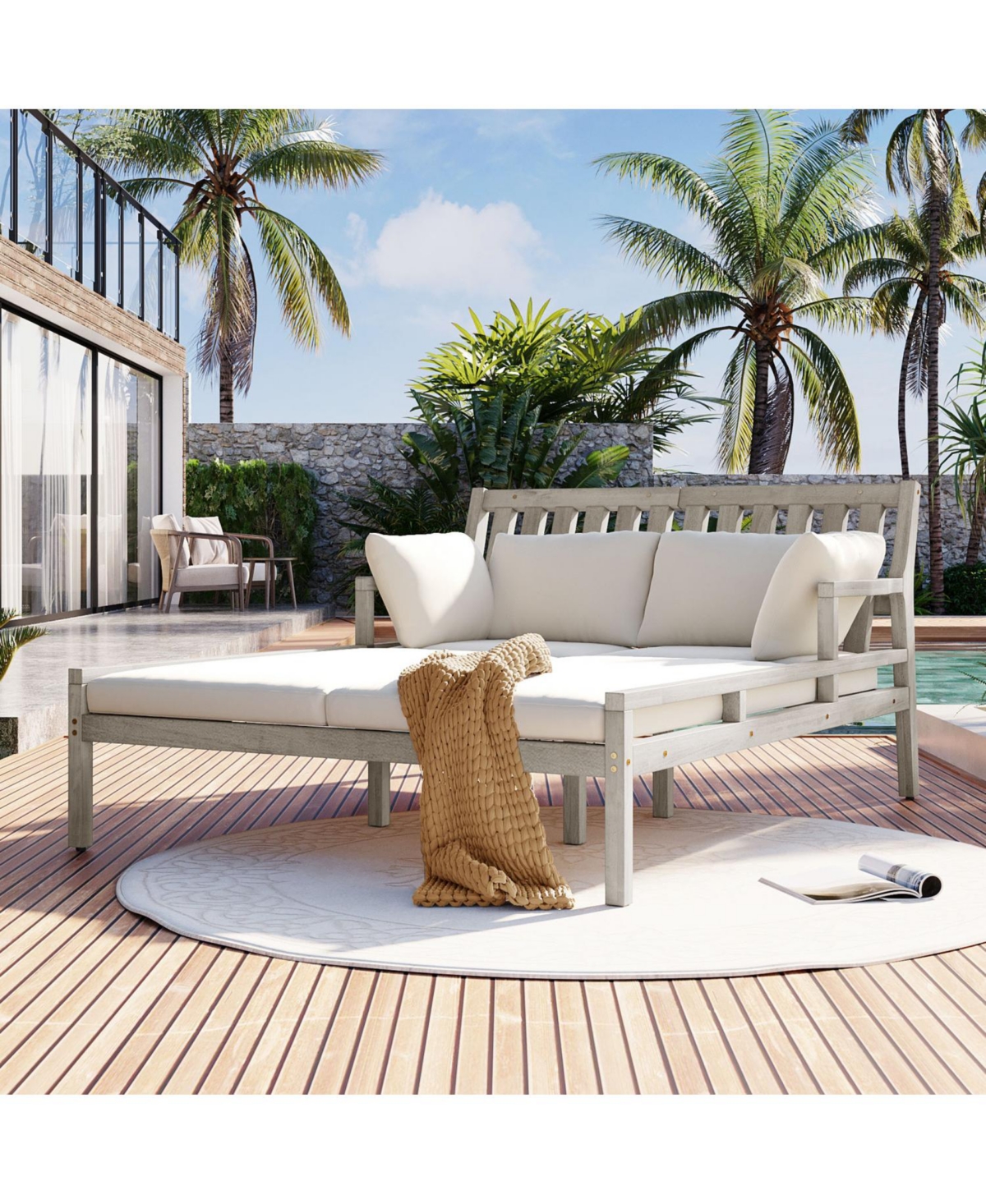 Click here for Streamdale Furniture Outdoor Daybed with Pillows -... prices