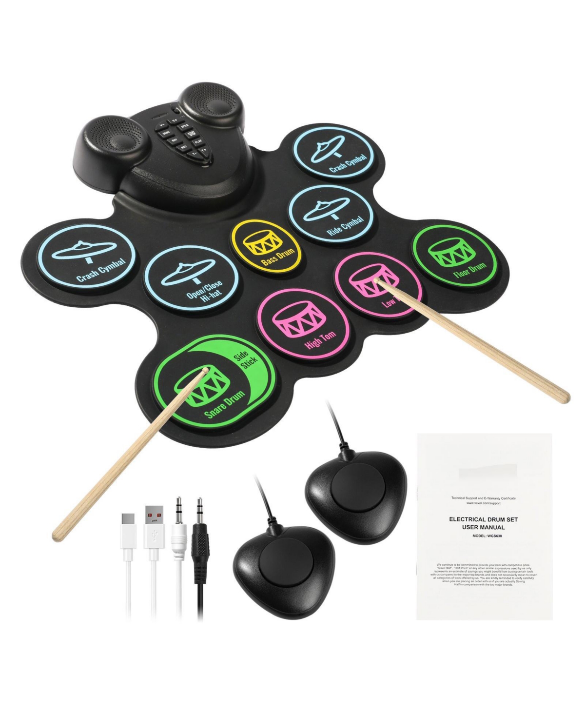Click here for Mecale 9-Pad Roll-Up Electric Drum Set with Pedals... prices