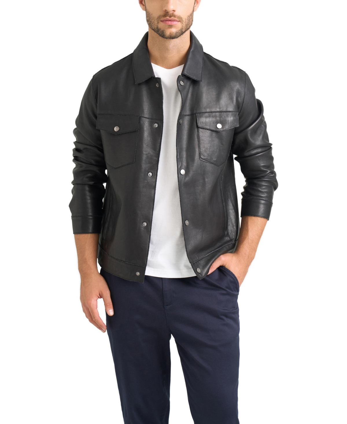 Click here for Velez Mens Lucca leather jacket for men trucker si... prices