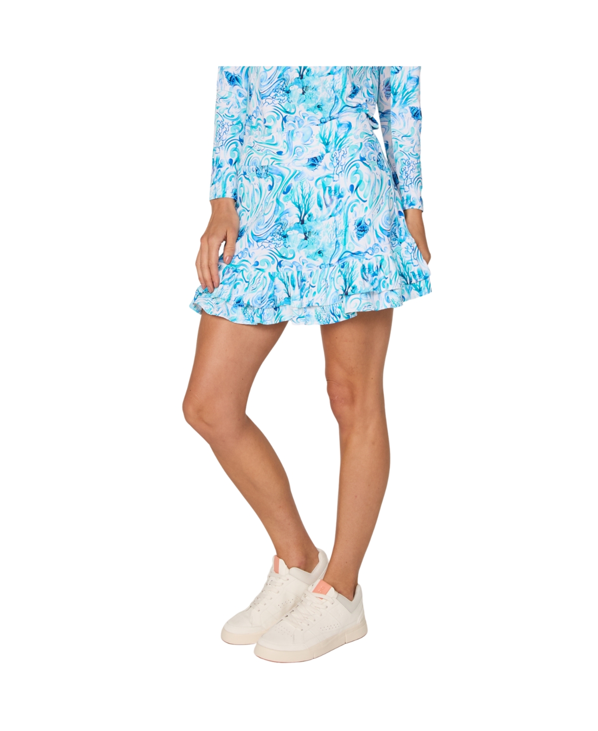 Click here for G Lifestyle Double Ruffle Skort - Blue coral reef prices