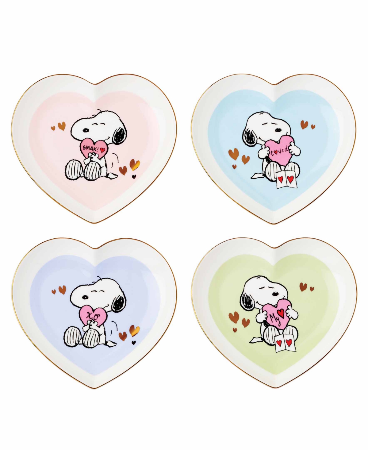 Click here for Lenox Snoopy Valentines Day Heart Plates  Set of 4... prices