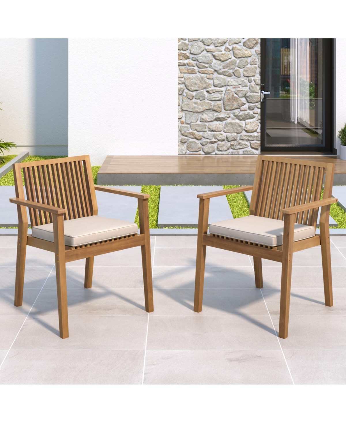 Click here for Streamdale Furniture Acacia Wood Patio Dining Chai... prices
