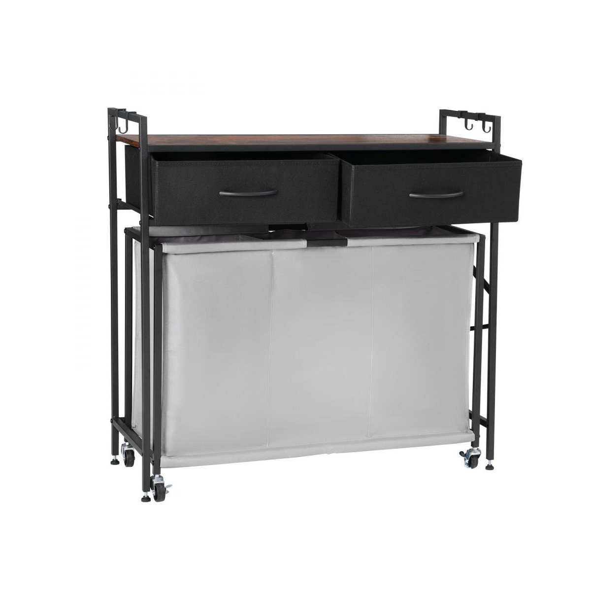 Click here for Slickblue 4-Bag Laundry Cart with Metal Frame and... prices