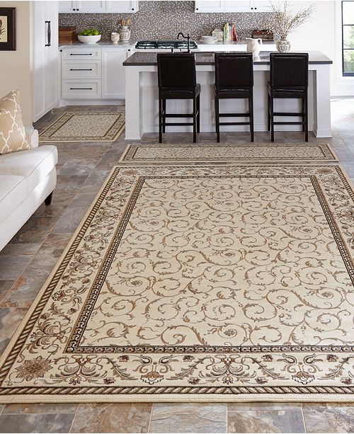 KM Home CLOSEOUT! Roma Damask Ivory 3-Pc Rug Set & Reviews - Rugs - Macy's
