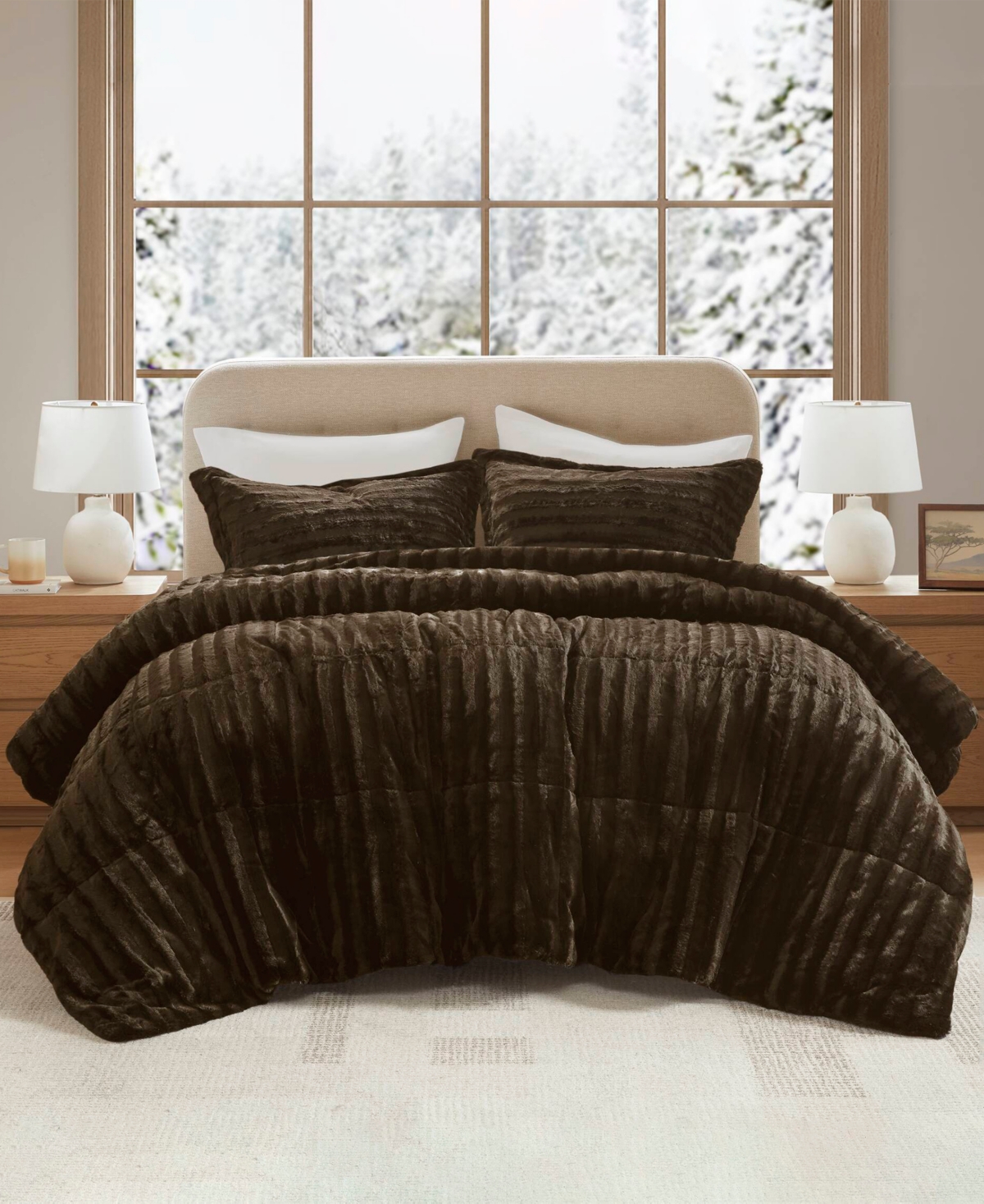 Click here for Madison Park Duke Reversible Faux Fur 3-Pc. Comfor... prices