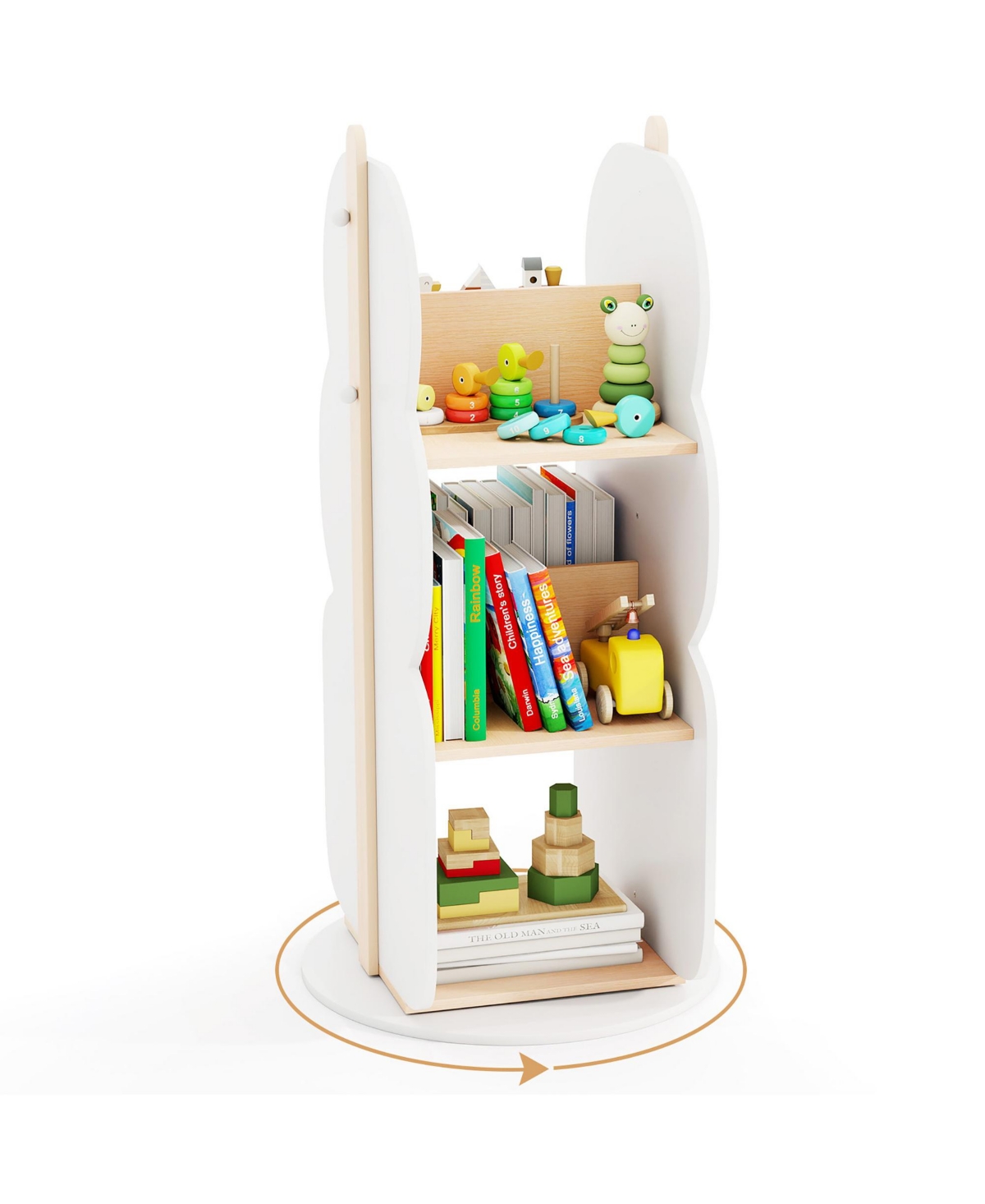 Click here for Gymax Kids Rotating Bookshelf w/5 Shelves 360°... prices