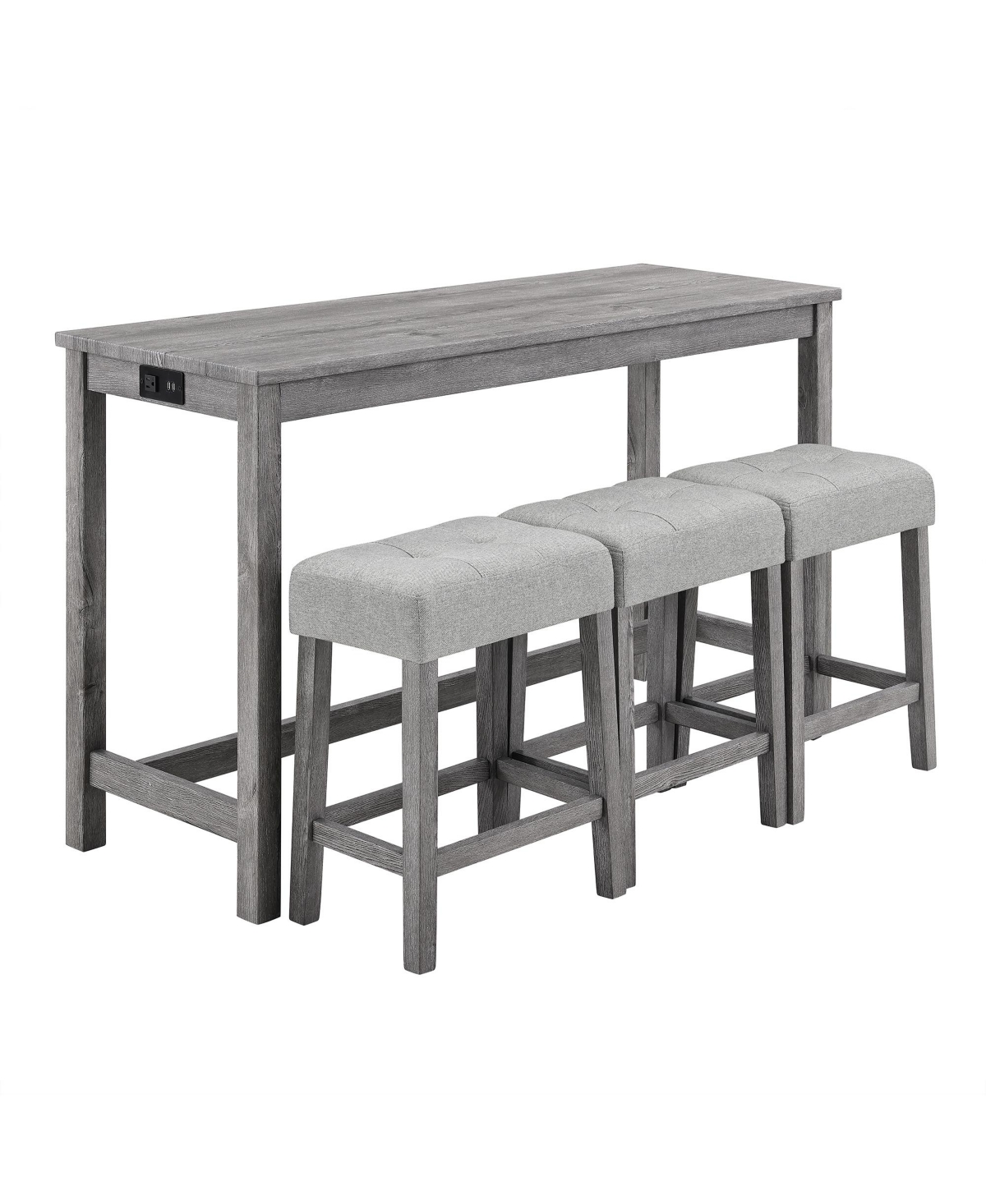Click here for Casainc Industrial 4-Piece Bar Table Set with Powe... prices