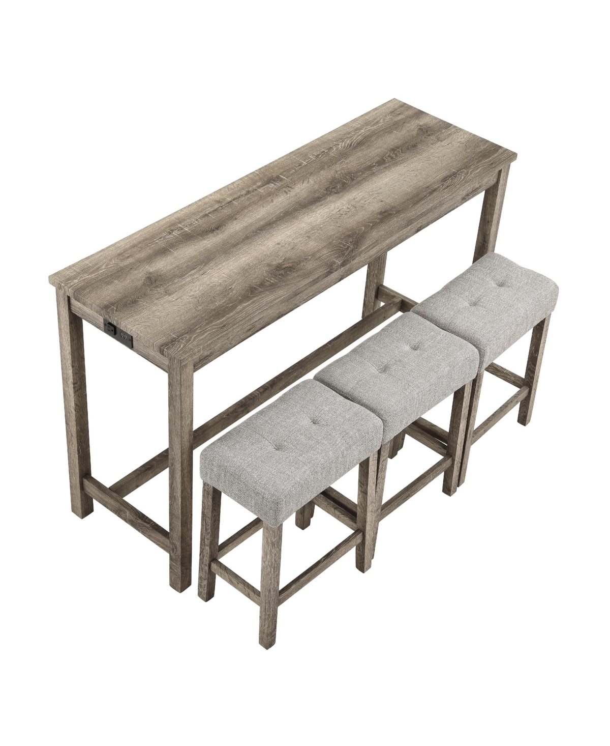 Click here for Casainc Industrial 4-Piece Bar Table Set with Powe... prices