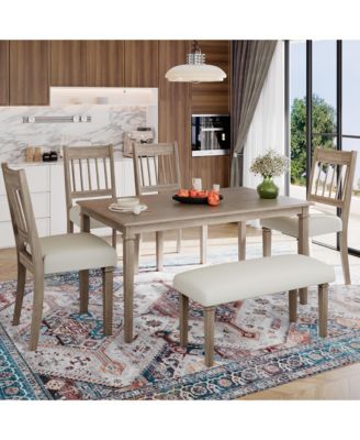 Click here for Casainc 6 Piece Retro Dining Set With Wooden Recta... prices