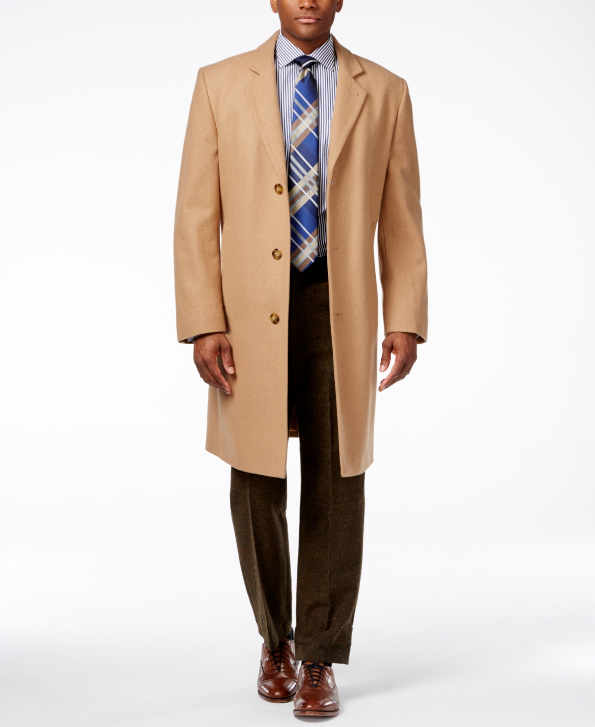 Click here for London Fog Men Signature Wool-Blend Overcoat - Cam... prices