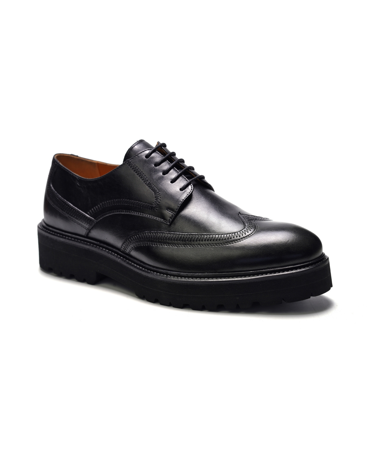 Click here for Anthony Veer Mens Hadley Wingtip Shoes - Black prices