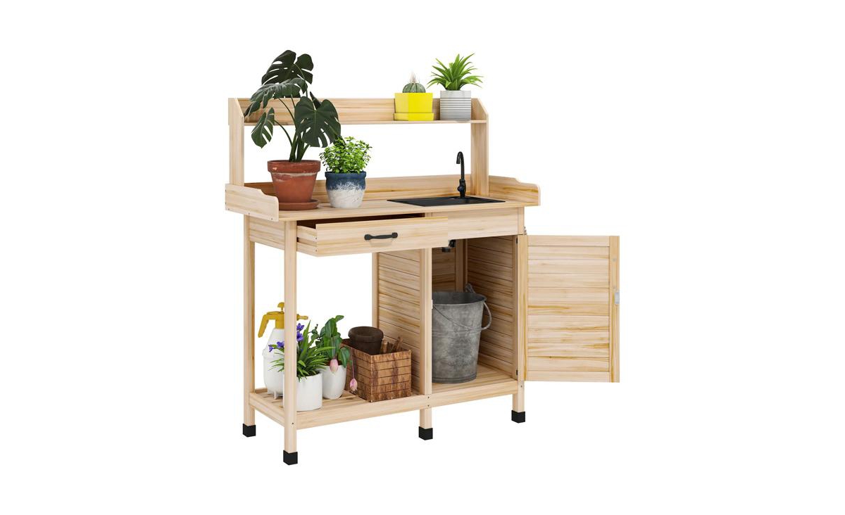 Click here for Slickblue Outdoor Gardening Workbench with Open Sh... prices