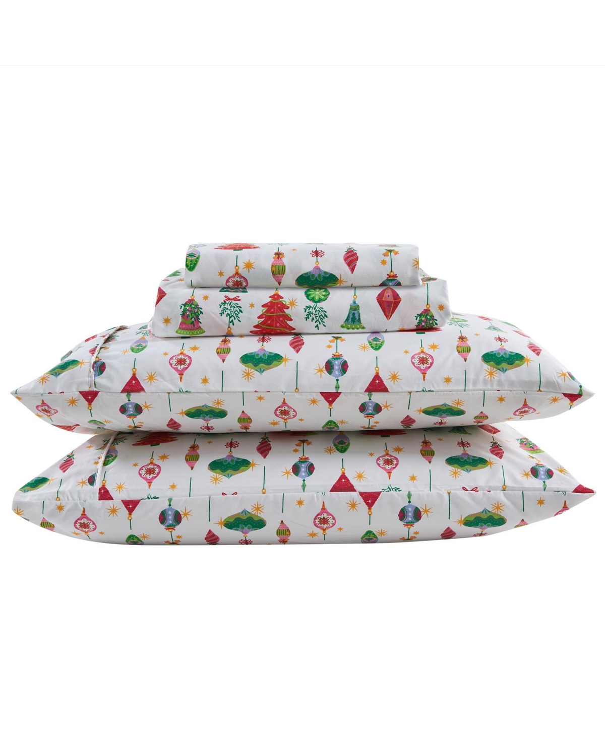 Linery & Co. Ultra-Soft Brushed Printed Microfiber Sheet Set - Twinkling ornaments