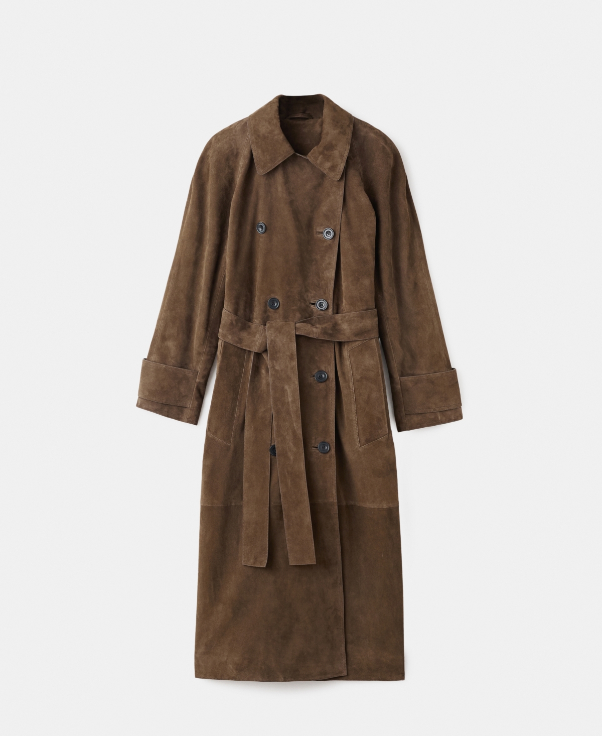 Click here for Mango Womens 100 Suede Double-Breasted Trench Coat... prices