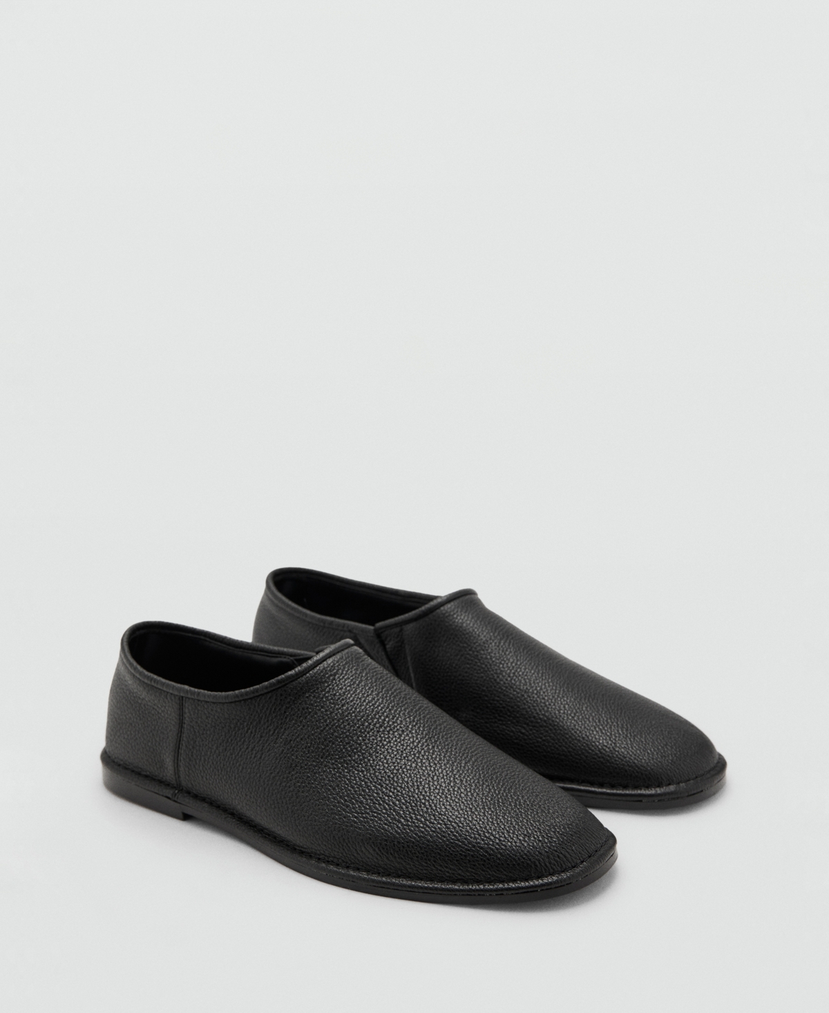 Click here for Mango Womens Leather Flat Shoes - Black prices