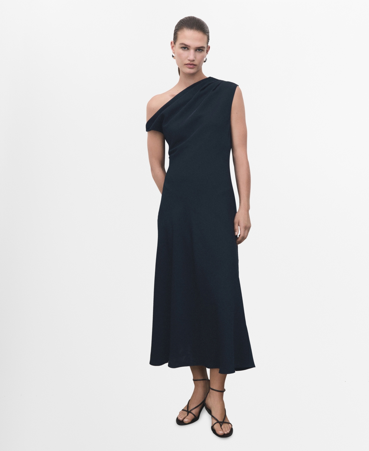 Click here for Mango Womens Asymmetrical Neckline A-Line Dress -... prices