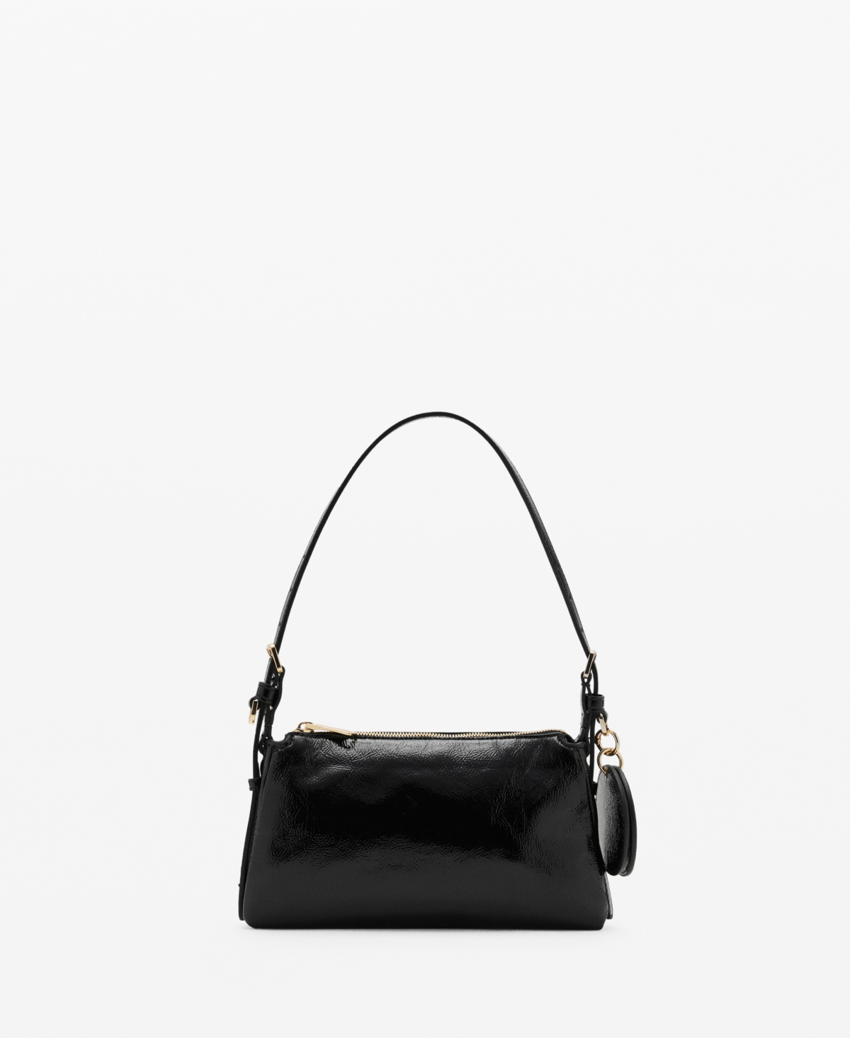 Click here for Mango Womens Shiny Shoulder Bag - Black prices